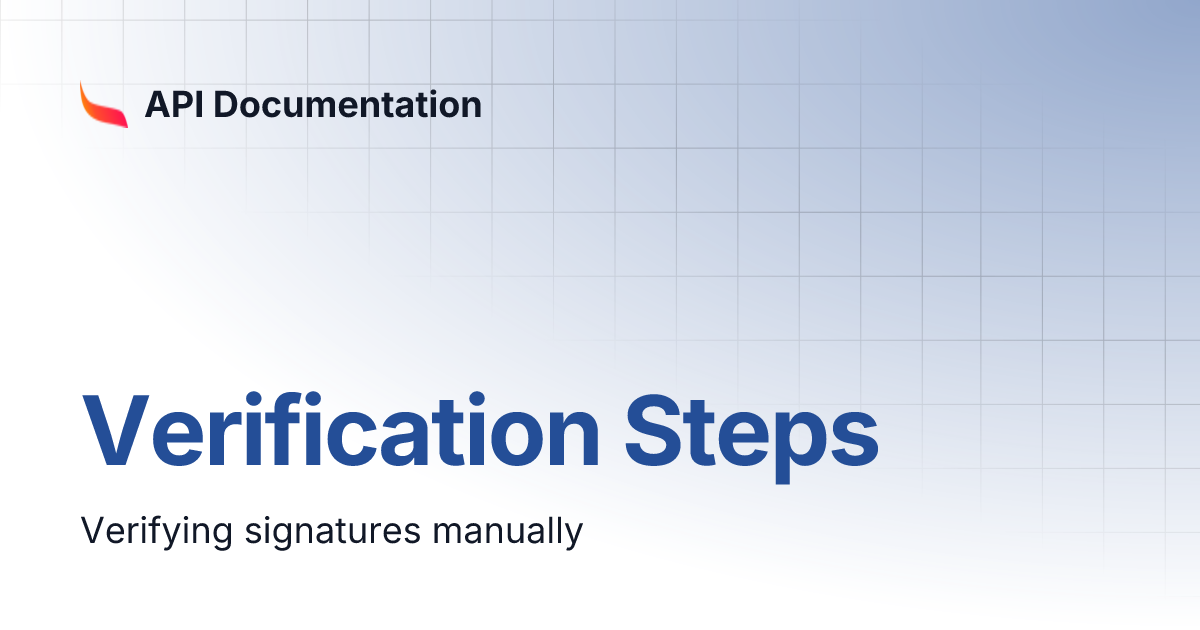 Verification Steps | API Documentation