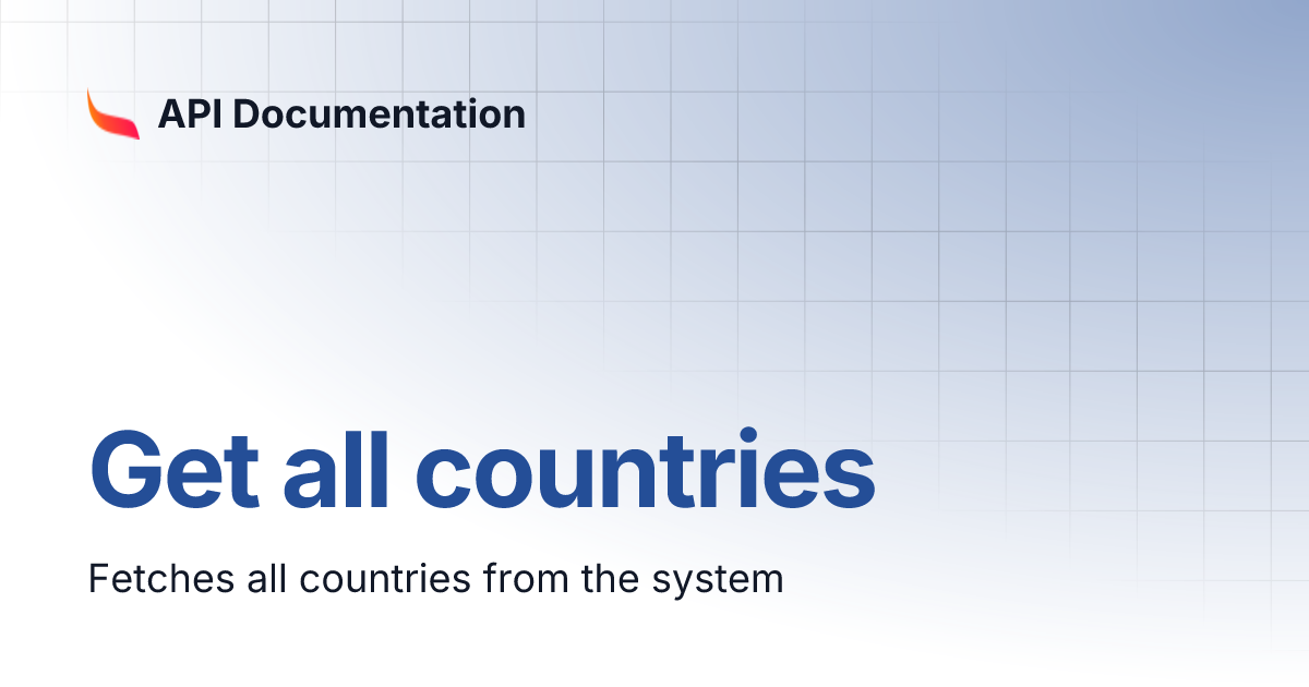 Get all countries | API Documentation
